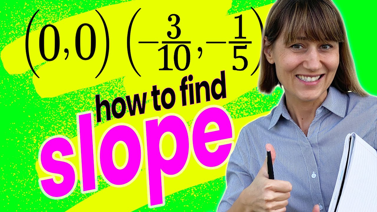 How to Find Slope When One Point is a Fraction | #1 Example - YouTube