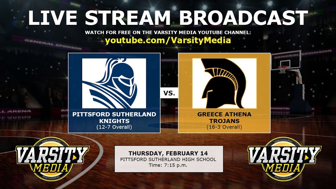 Pittsford Sutherland Knights vs. Athena Trojans - Boys Basketball (2.14 ...