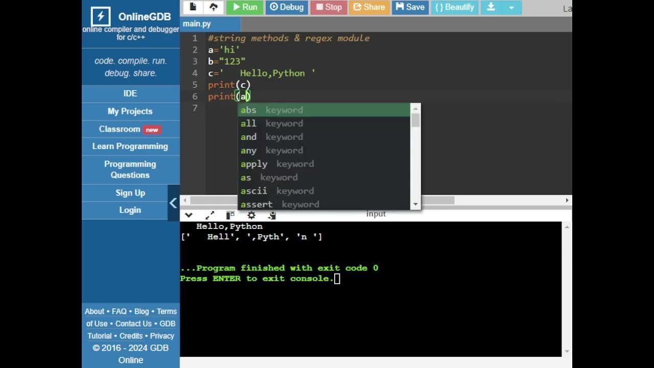 CPROG1: LESSON 10: STRING & REGEX MODULE - YouTube