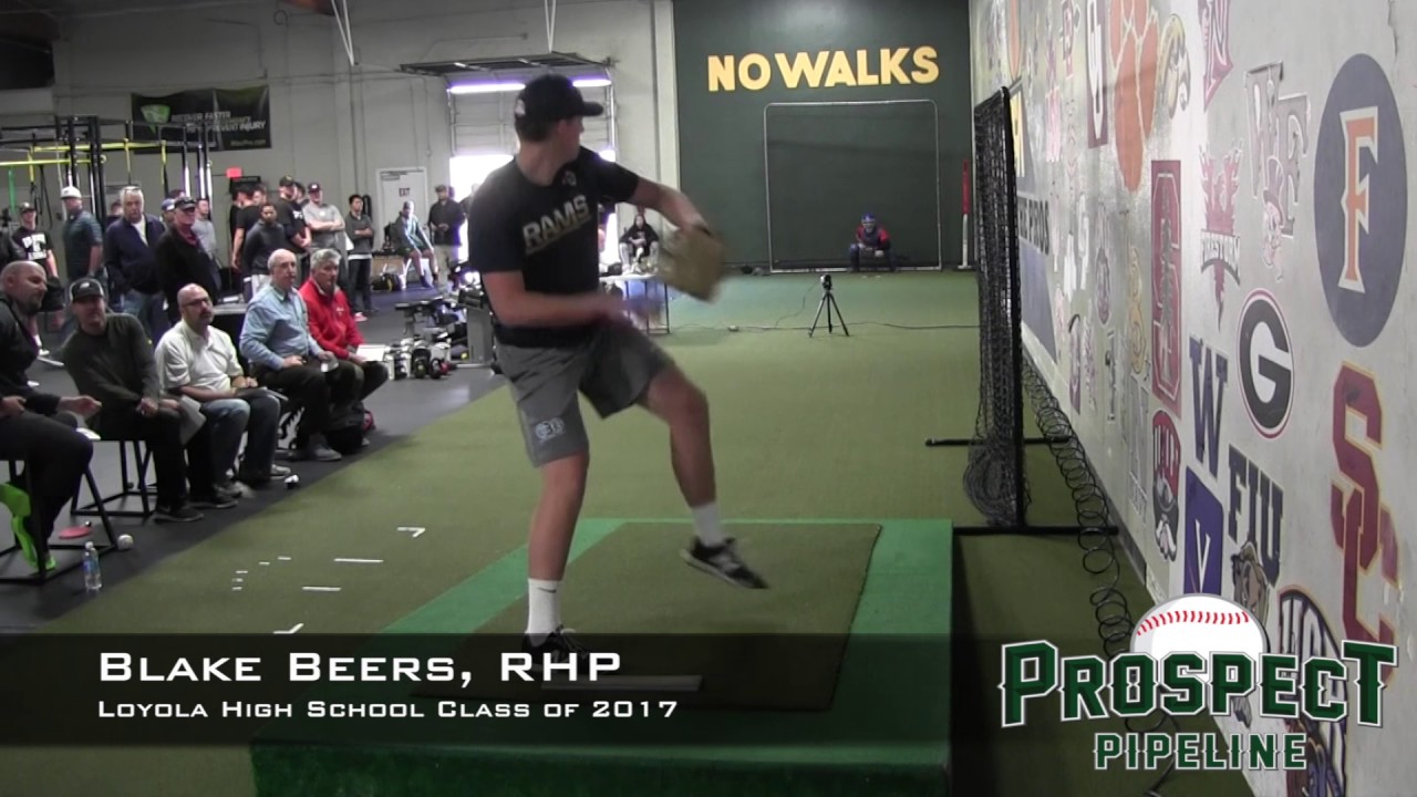 Blake Beers Prospect Video, RHP, Loyola High School Class of 2017 - YouTube