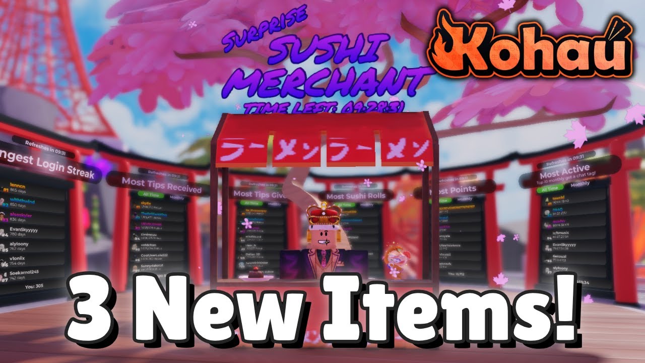 SURPRISE SUSHI MERCHANT | 3 NEW ITEMS! | Kohau Hibachi - YouTube