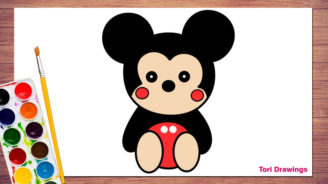 Mickey Mouse Drawing Tutorials easily in simple Steps for Kids - YouTube