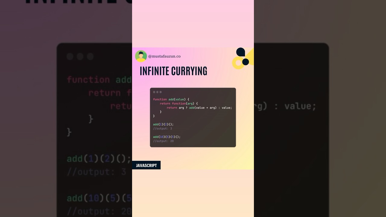 Javascript Infinite Currying Javascript Youtube