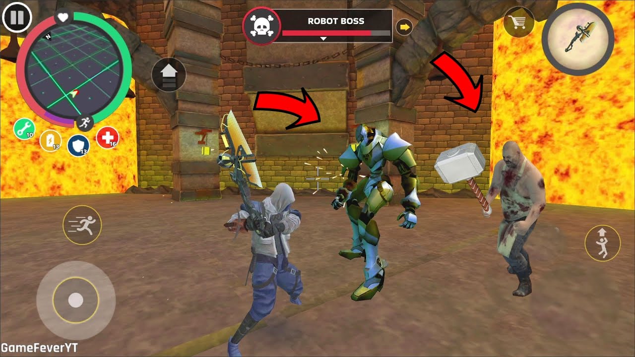 Rope Hero Mafia City Wars - (Cyber Ninja with Infinity Axe Fight Robot ...