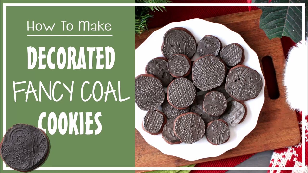How To Make Decorated Christmas Coal Sugar Cookies - YouTube