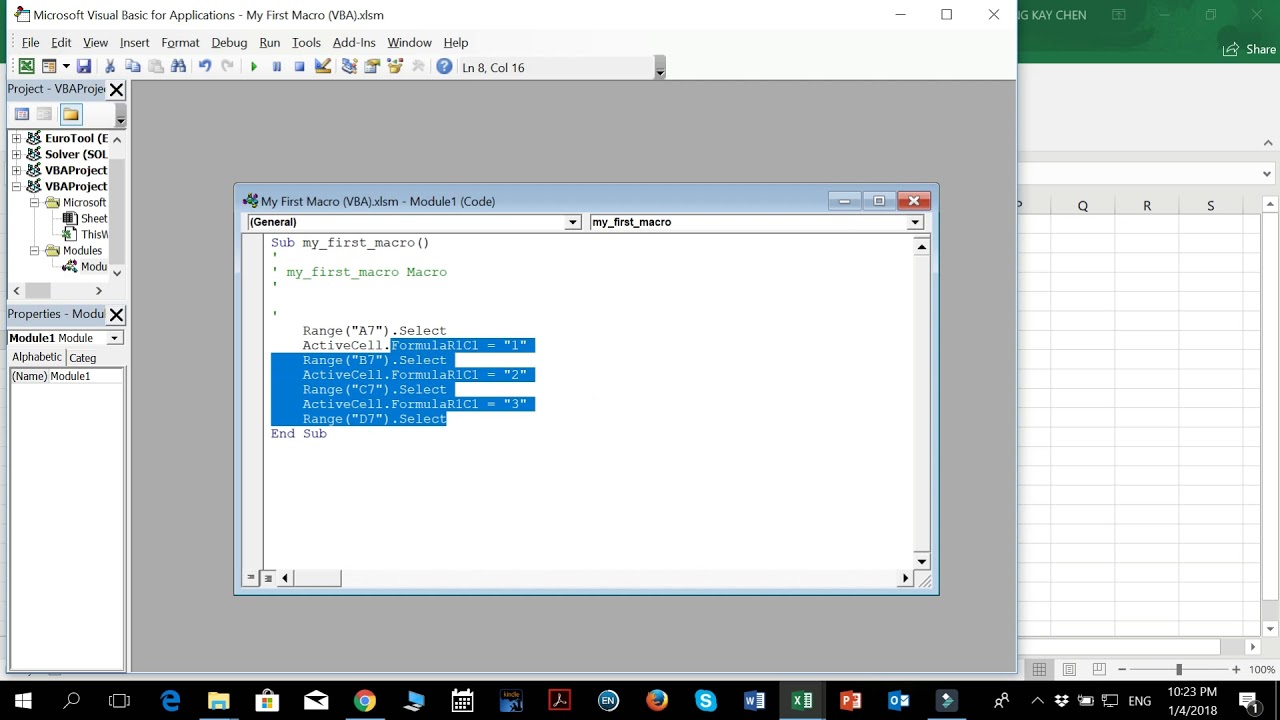 Take it Easy VBA Visual Basic for Applications Part 2 Macro Recording, Viewing and Playing ...