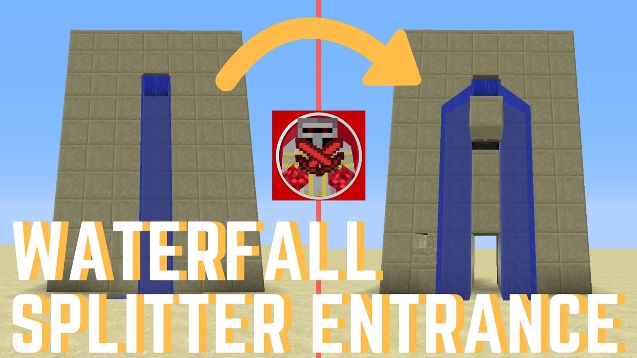 Redstone Turtorials #4: How to make a Waterfall Splitter Entrance in ...