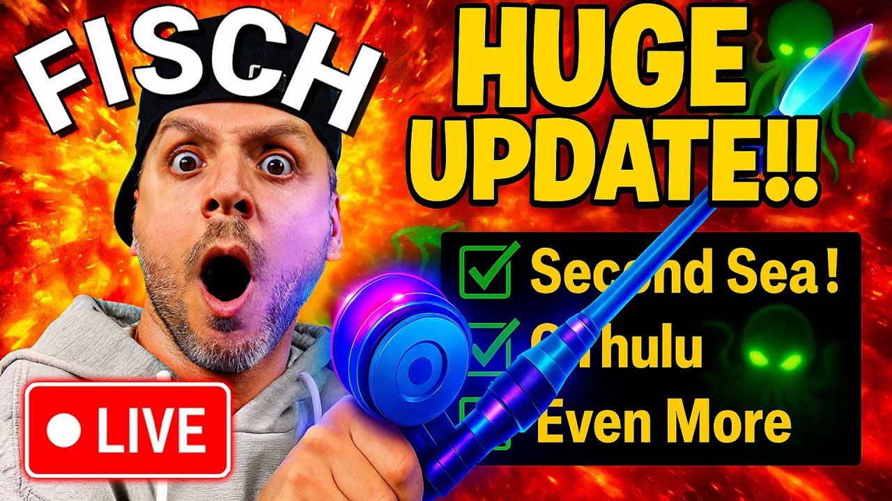 🎣 LIVE: Fisch Cursed Sea Update! Cthulhu World, New Rods & Boat UNLOCK ...
