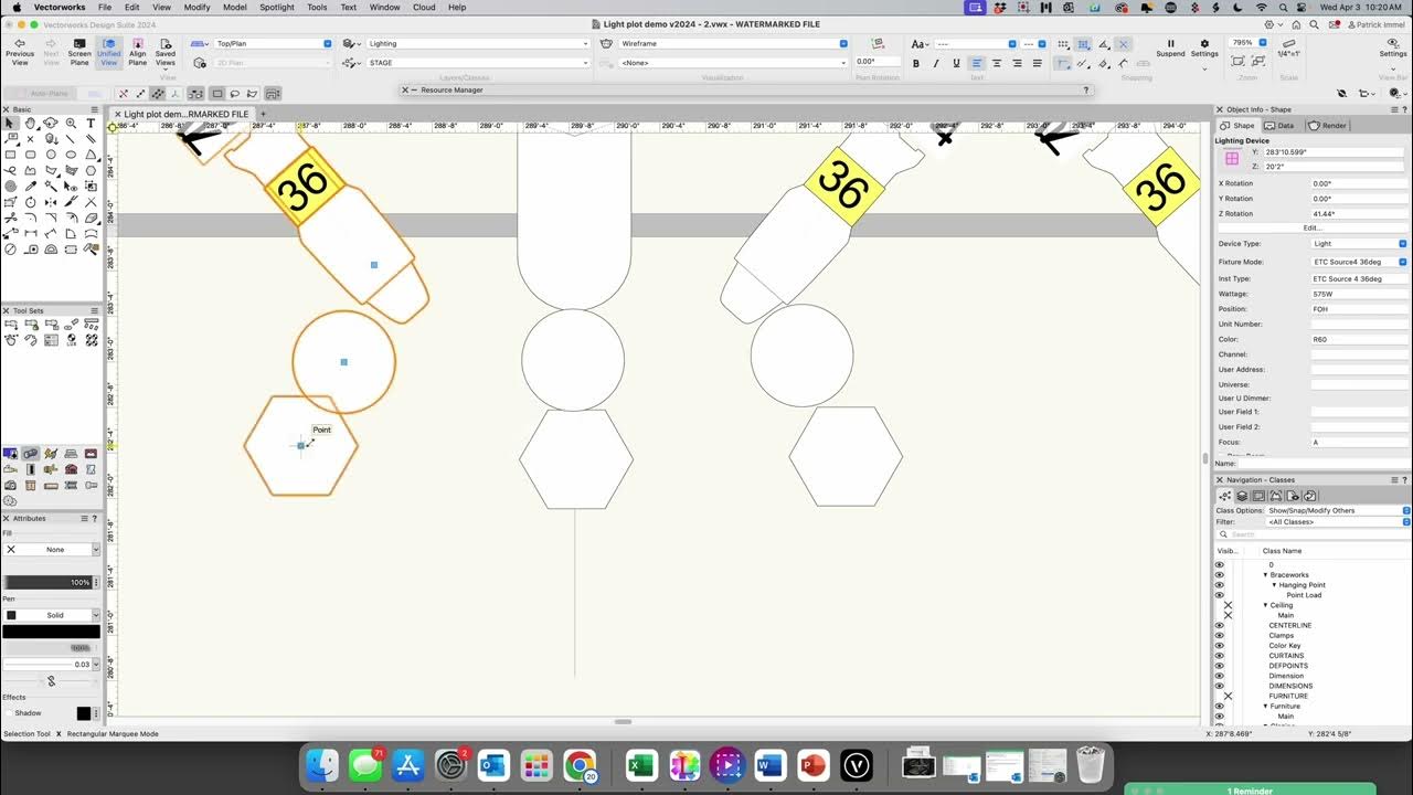 #8 Creating a SIMPLE light plot in Vectorworks Spotlight 2024 - Practicals and Worklights - YouTube