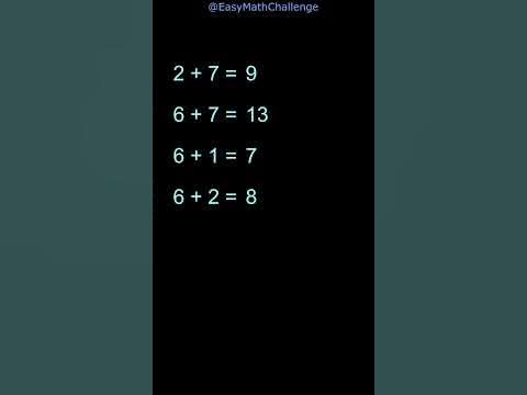 Addition (2 numbers, 1 through 9) - YouTube