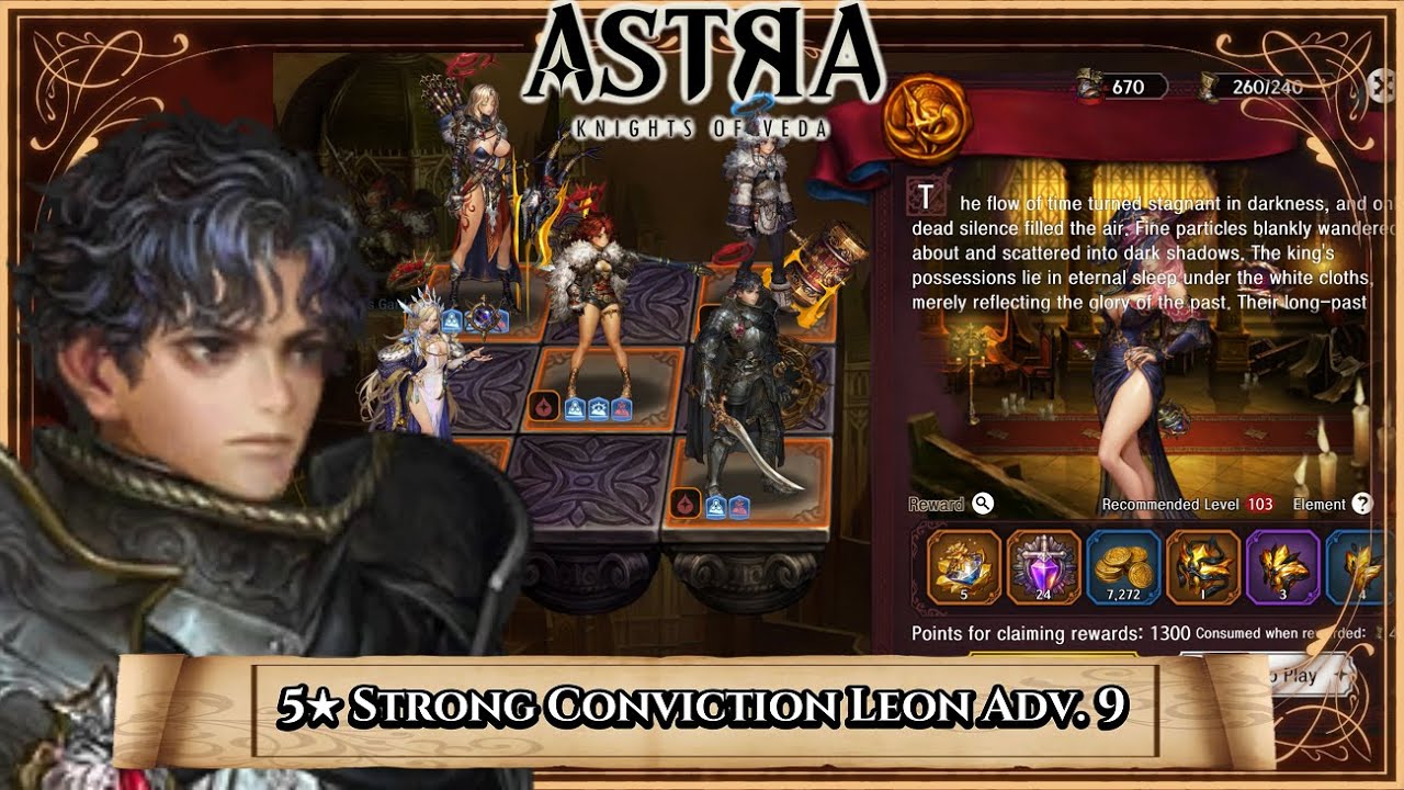 ASTRA: Knights of Veda - 5★ Strong Conviction Leon Adv. 9 - YouTube