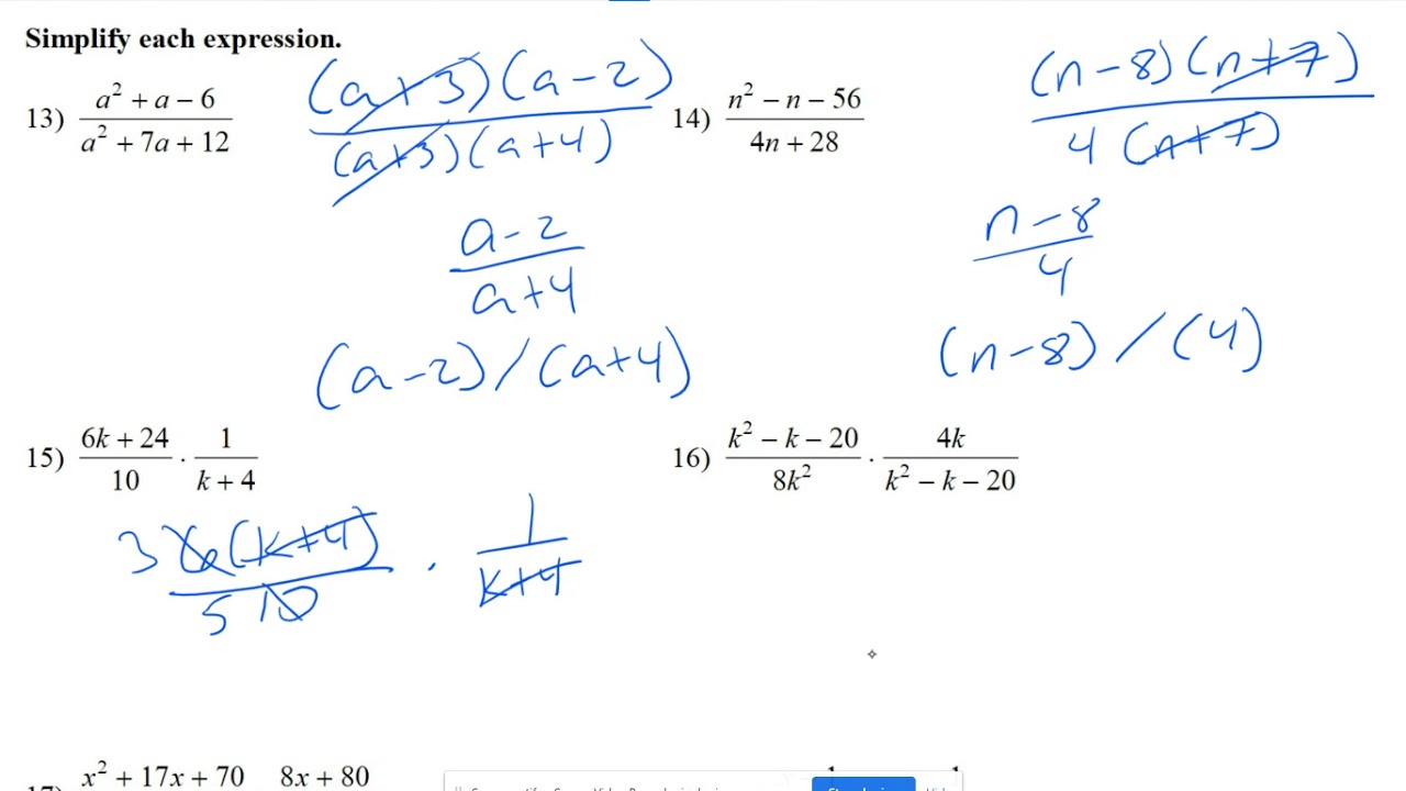 Review. Rational expressions. 1 - YouTube