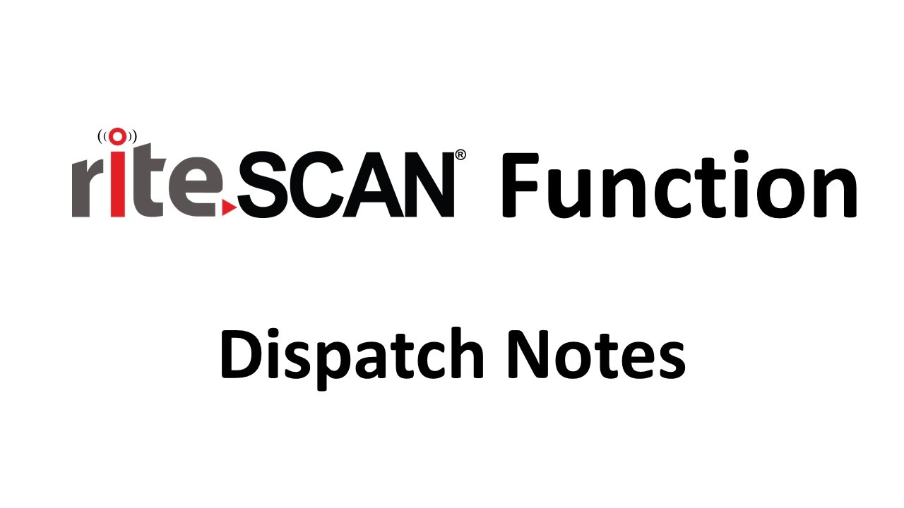 riteSCAN Function - Dispatch Notes - YouTube