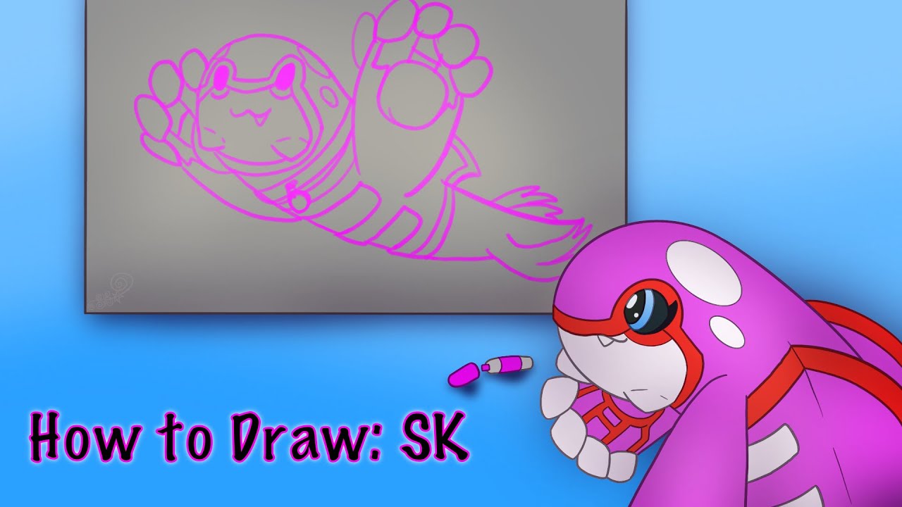 How to Draw an SK. Featuring a special guest, aka my cat. - YouTube