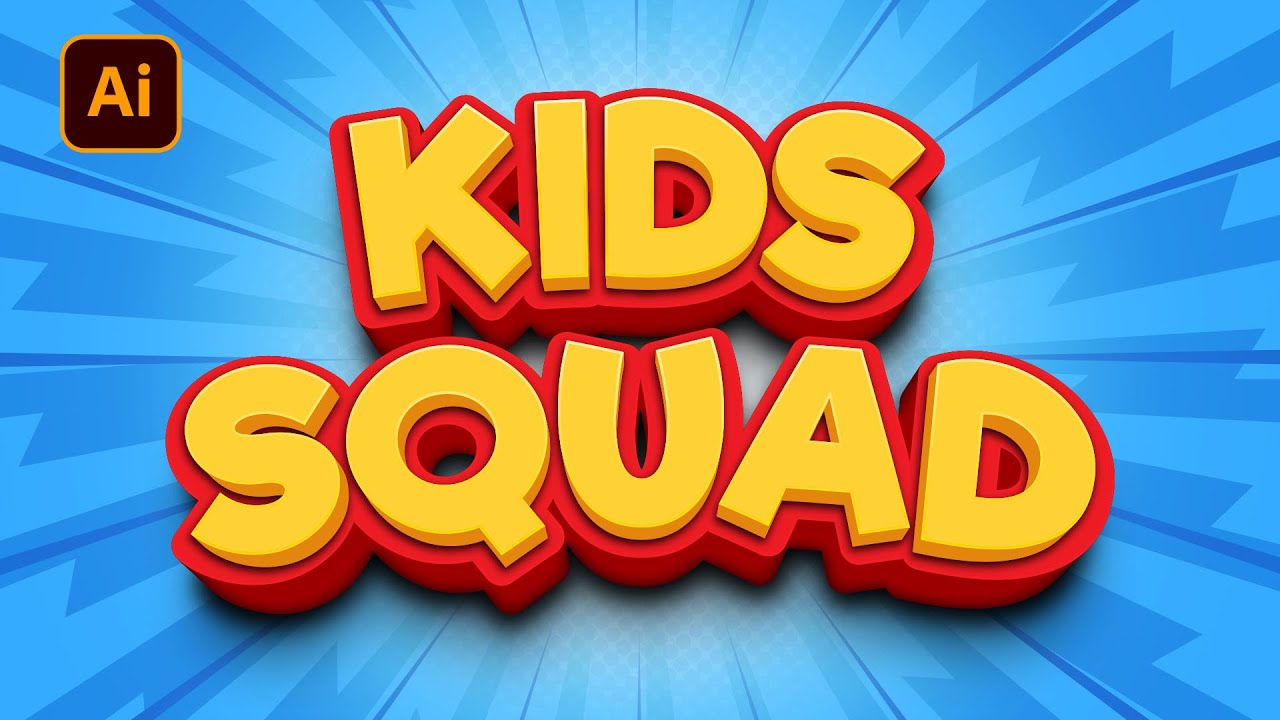 This is How to Create Super Kids Comic Book Style Text in Illustrator ...