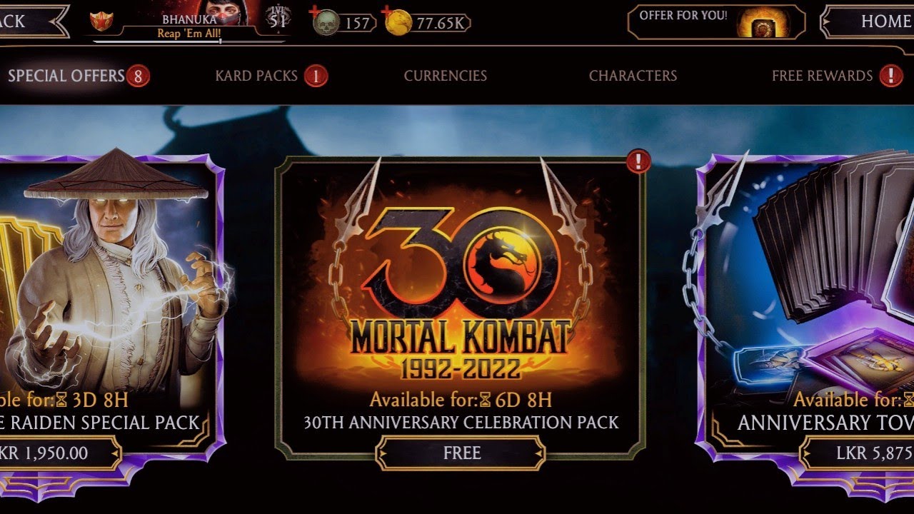 (MK Mobile) Mortal Kombat 30th year anniversary free diamond pack ...