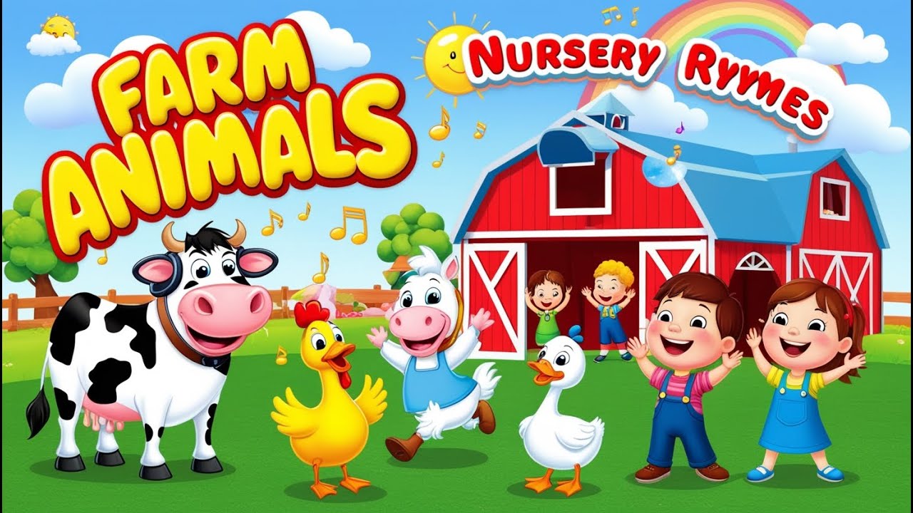 Cow goes & More! Farm Animal Rhymes for Kids | Nursery Rhymes for ...