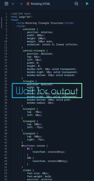 Rotating triangle structure |#HTML #CSS #webdesign #popular #beginnerscoding #viralvideo - YouTube