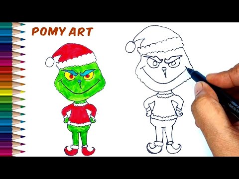 Christmas Drawing #6 | Draw Grinch Who stole the Christmas | Grinch ...