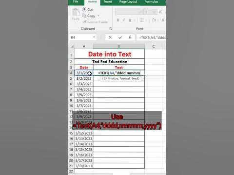 Date into Text Formula in Excel - Tips & Tricks from @todfodeducation ...