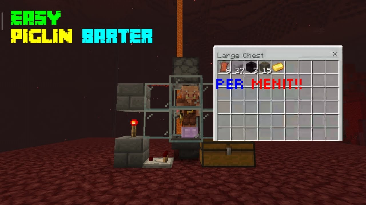 CARA MEMBUAT EASY PIGLIN BARTER DI MINECRAFT - YouTube