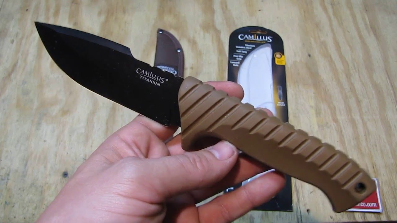 camillus 19398 titanium fixed blade knife - cojote brown - good deal ...