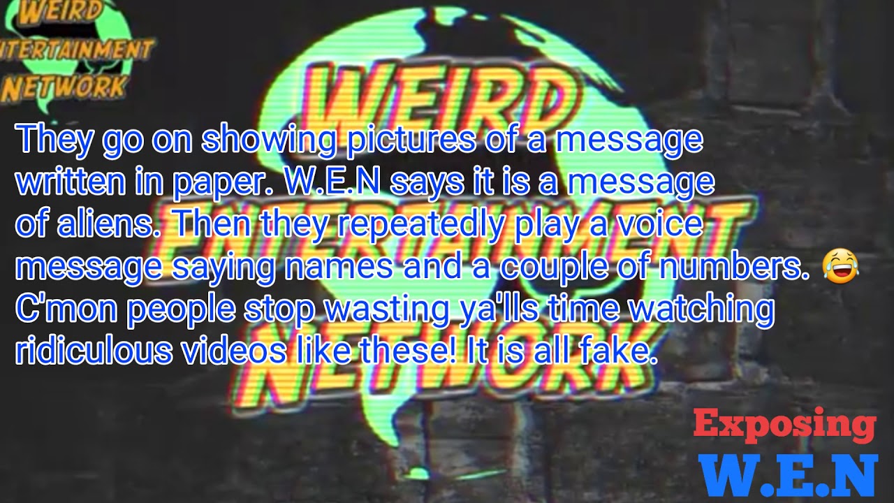 Exposing Weird Entertainment Network, Exposing THE ANSWER TO EVERYTHING ...
