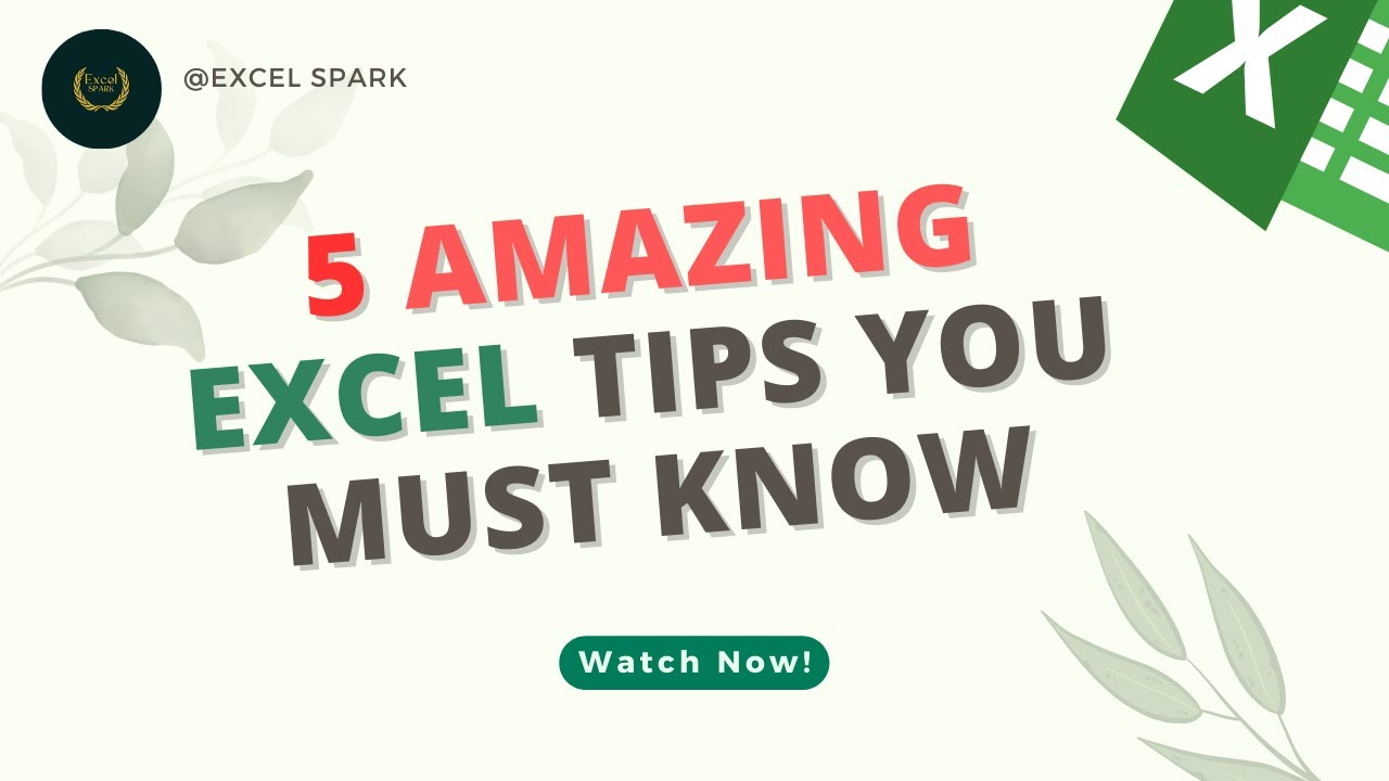 5 Amazing Tips and Tricks in Excel l Ultimate Excel Tips and Tricks for ...