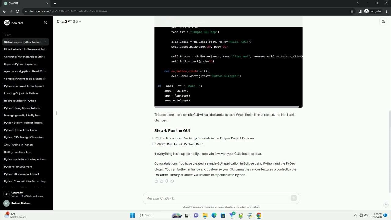Gui Runner In Eclipse For Python Ironpython Youtube