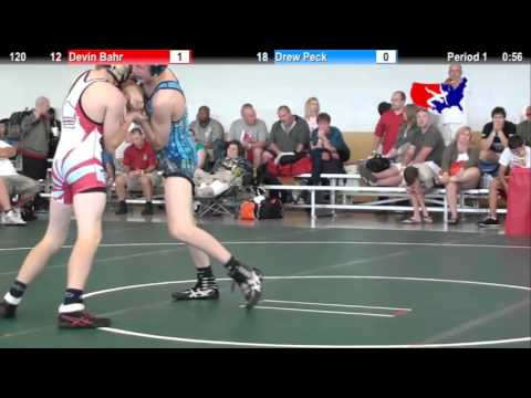 2012 Schoolboy Nat. Duals 120: Devin Bahr vs. Drew Peck - YouTube