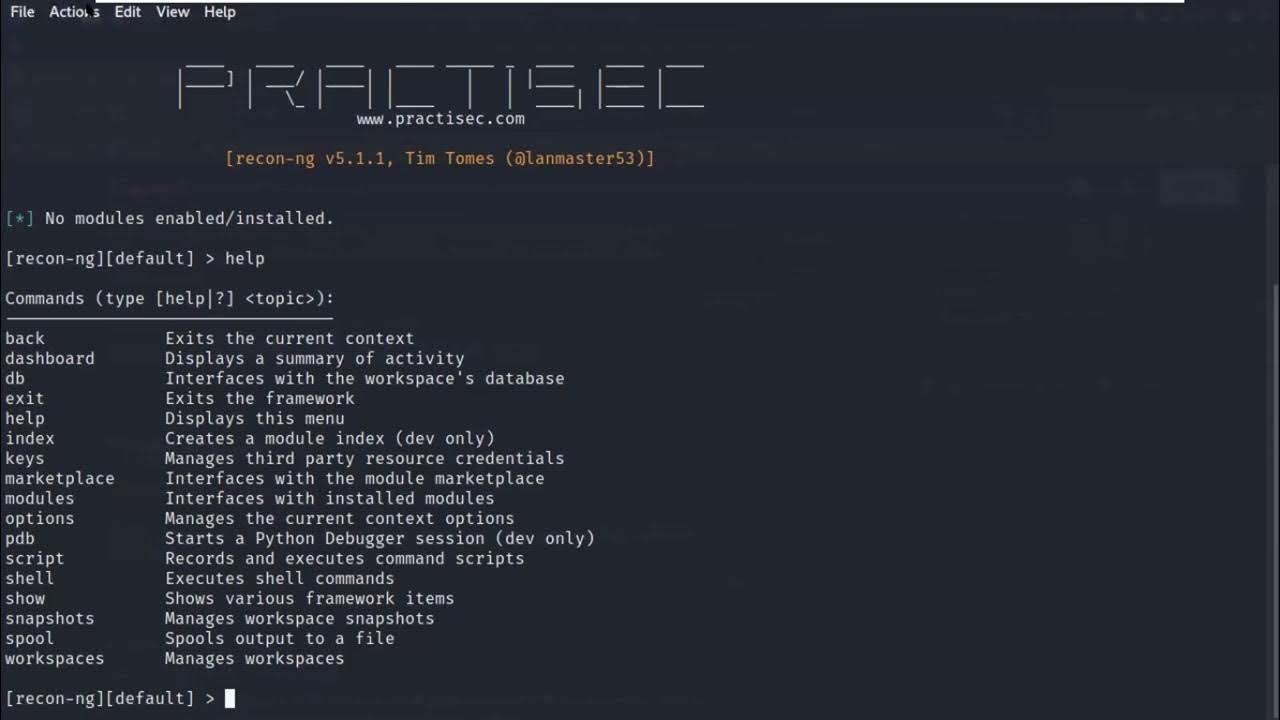 Comprehensive & Complete guide to Recon-NG useful tools for performing reconnaissance. - YouTube