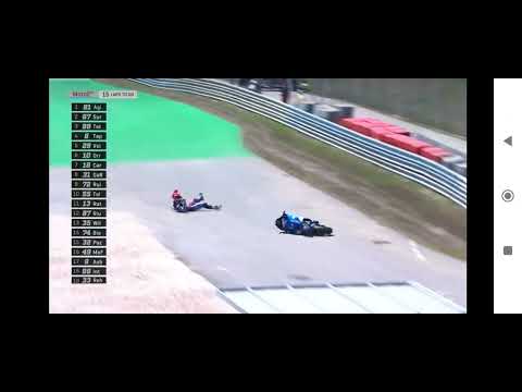 Carlos Tatay Crash at Portimao 2023 Moto2 European round