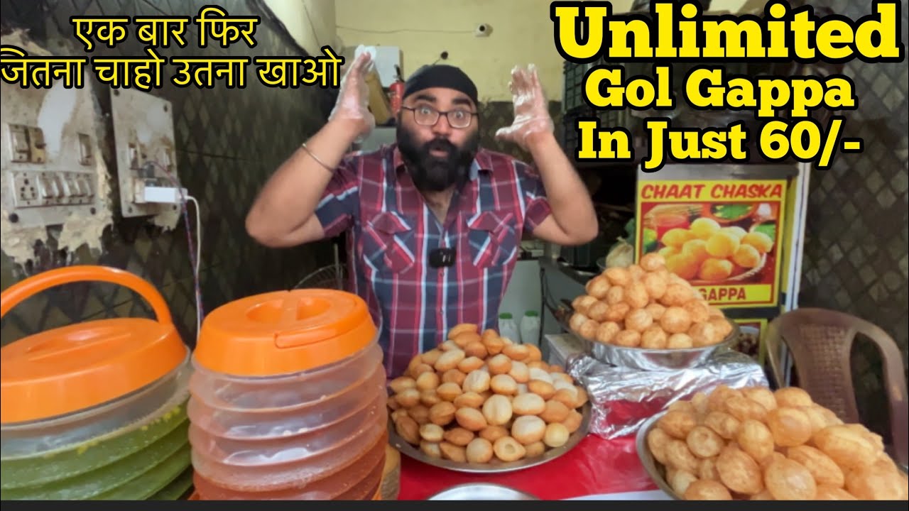 Unlimited Gol Gappe in 60/- || Unlimited food in Delhi || Buffet In ...