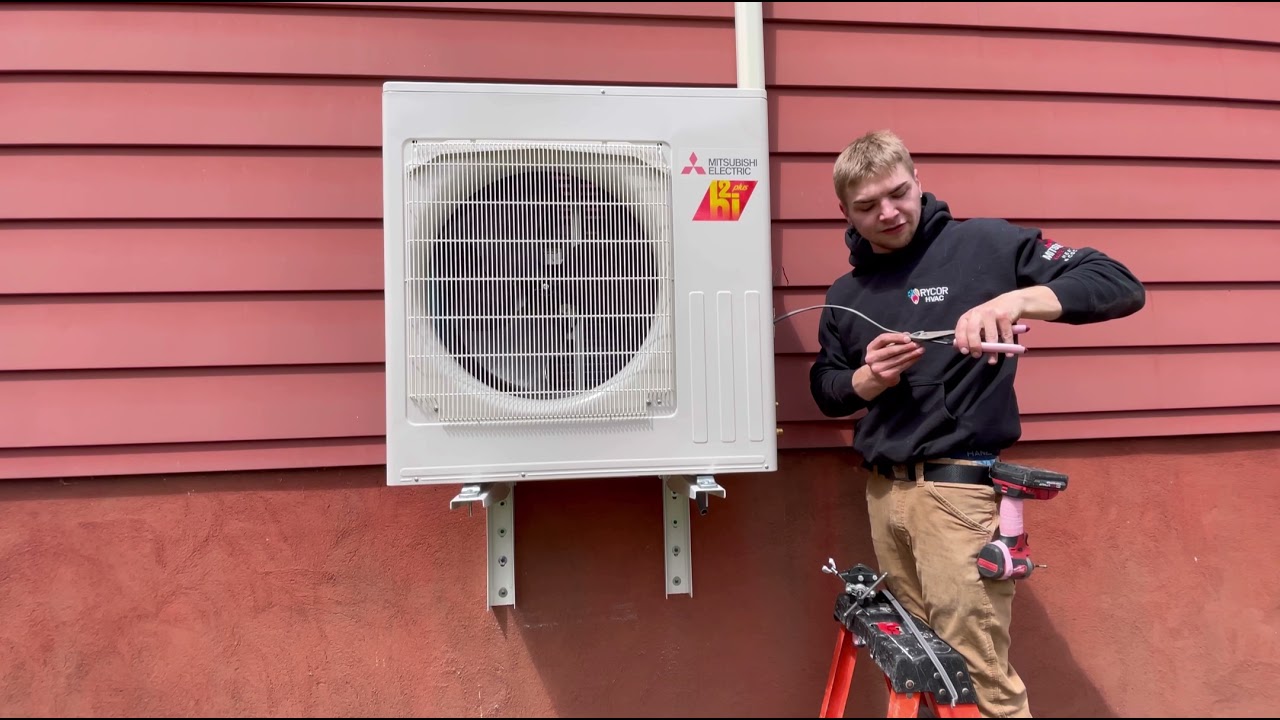 RYCOR | Installation Of A Mitsubishi Ductless Hyper Heat Pump - YouTube