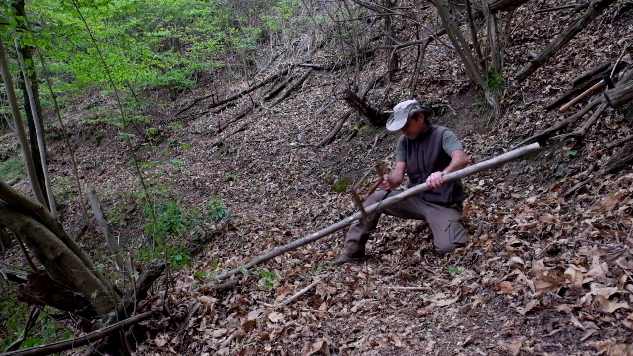 Bushcraft making a water source - YouTube