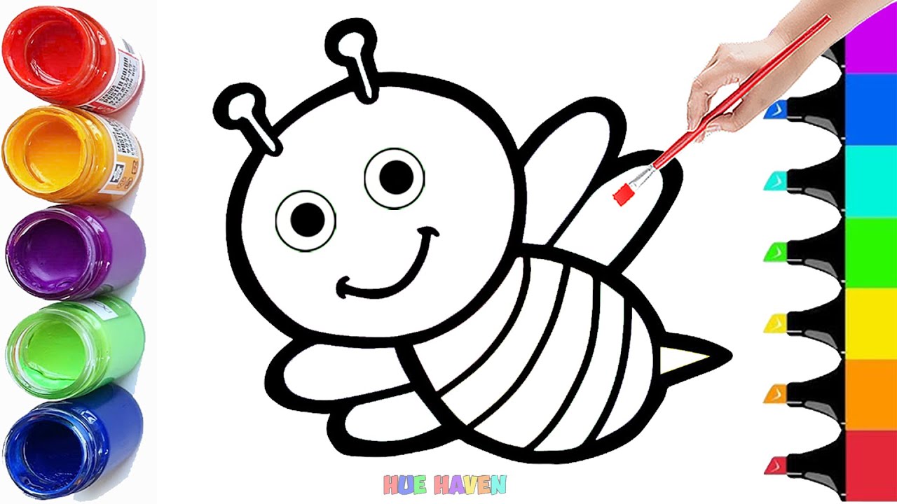 How to Draw a Cute Little Bee | Easy Step By Step Tutorial #252 - YouTube