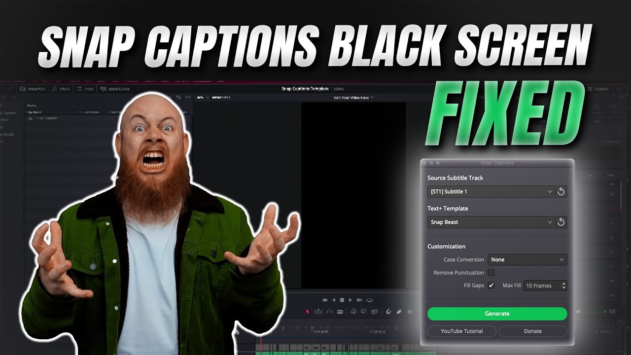 Black Screen Glitch With Snap Captions Solved - YouTube