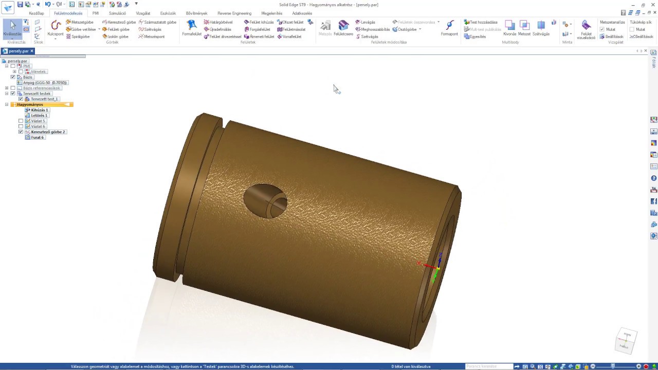 Solid Edge ST9 - Furat paláston - YouTube