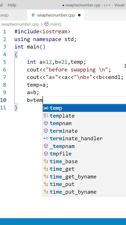 Swapping Two Number In C Coding C New Programming Shorts Short Youtube