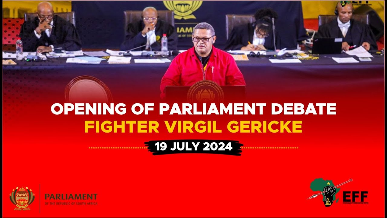 Fighter VIRGIL GERICKE | Debate on Opening of Parliament Address | RSA ...