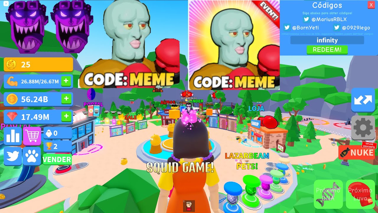 TODOS OS CODIGOS DO [MEME EGG!] 🥊Boxing Simulator ROBLOX - YouTube