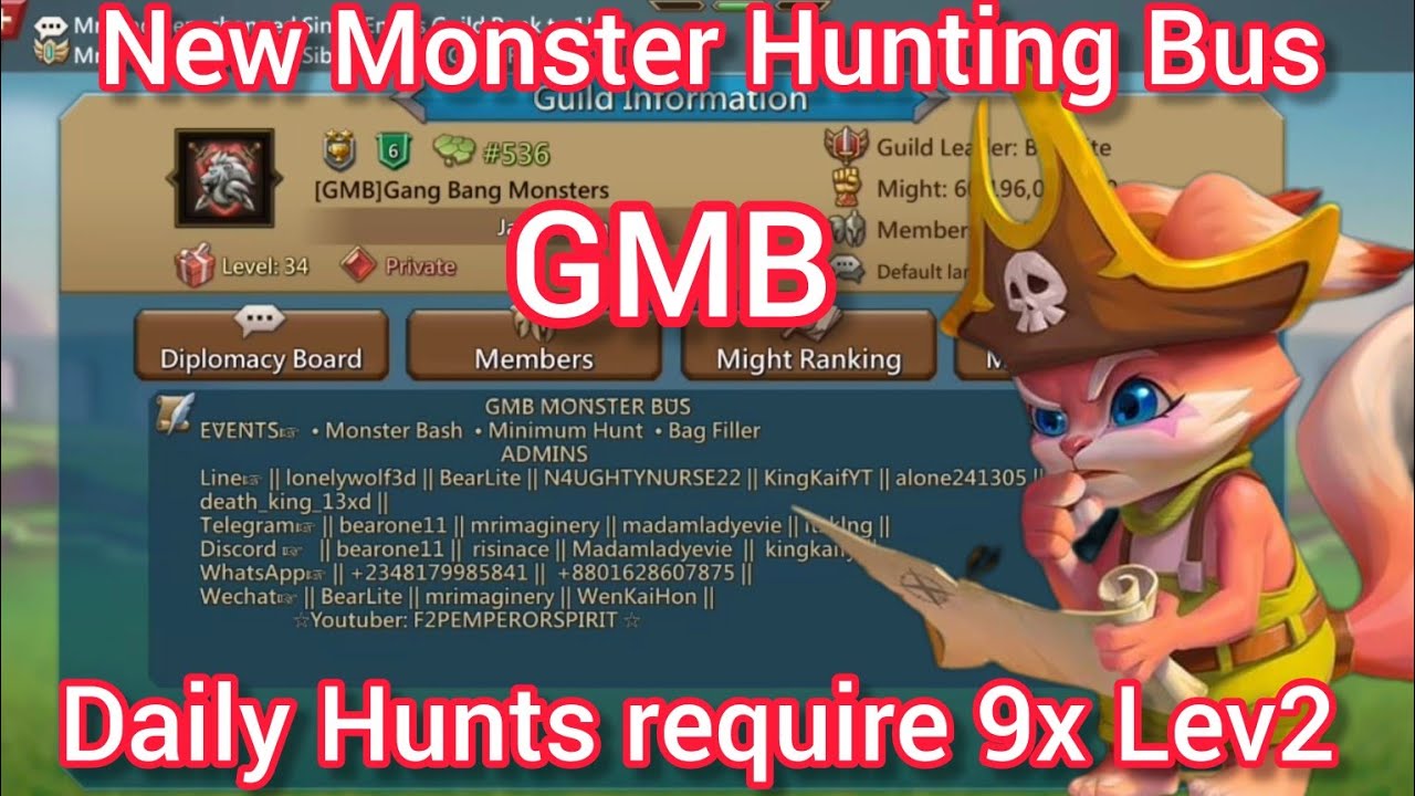 GMB Gang Bang Monsters Hunt Bus 16 April 2024 || Lords Mobile - YouTube
