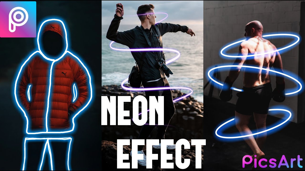 NEON EFFECT | PICSART MOBILE EDITING | INSTAGRAM | NEON RING,OUTLINE ...