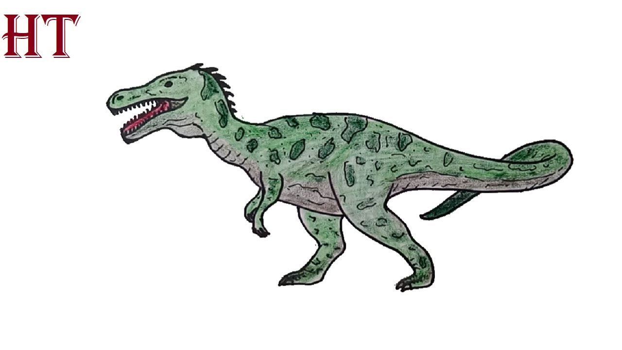 How to draw a Baryonyx Step by Step || Dinosuars Drawing Easy - YouTube