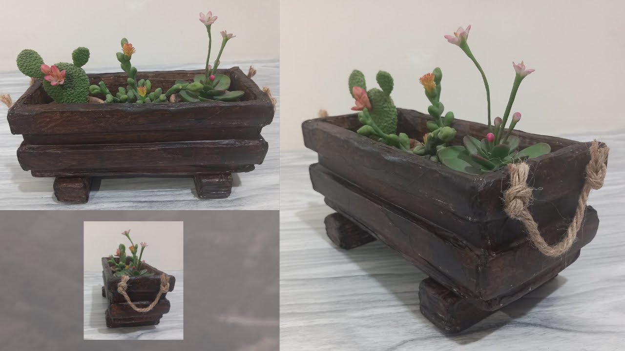 Making a pot box:pot box with card board - YouTube