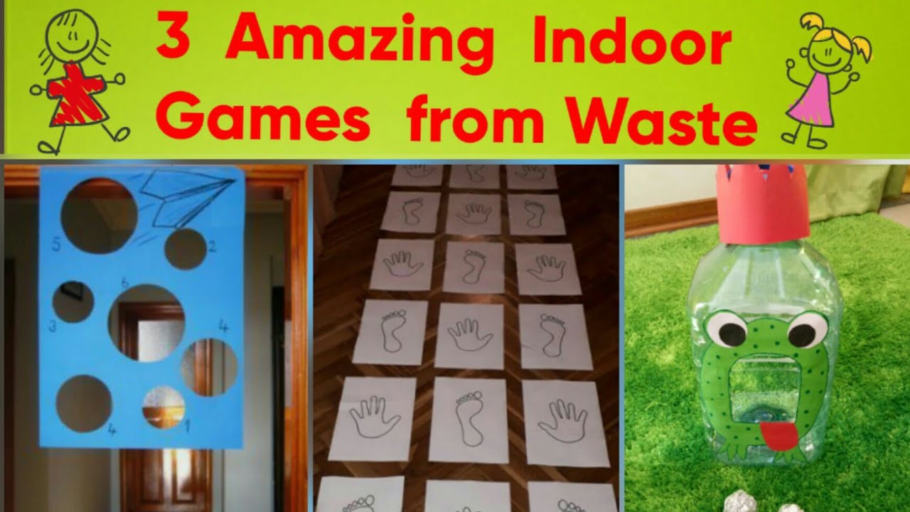 3 Interesting Indoor Games from Waste/घर पर बनाए गेमस - YouTube