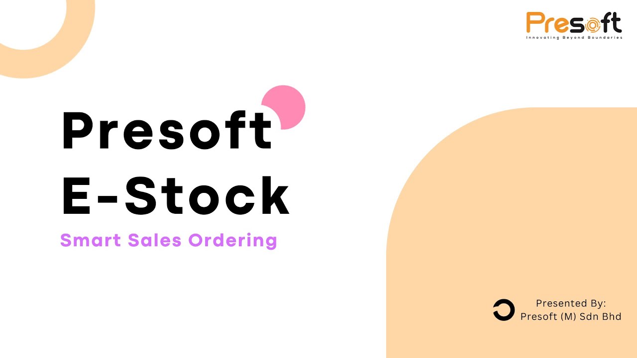 Presoft E-Stock (Smart Sales Ordering) - YouTube