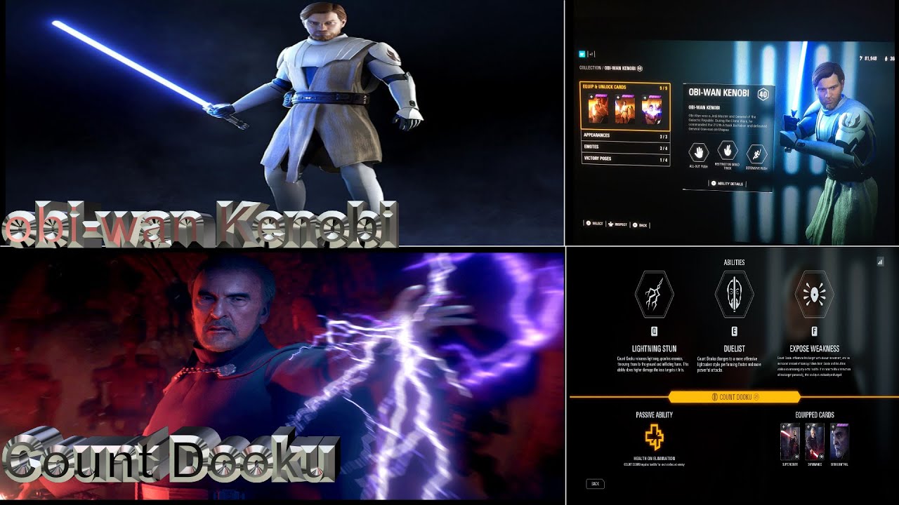 How to use Count Dooku and Obi Wan Kenobi in Battlefront 2 - YouTube