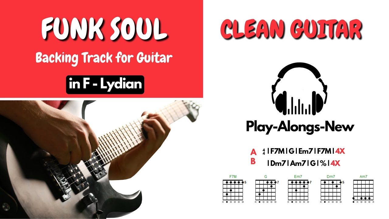 FUNK SOUL- CLEAN GUITAR BACKING TRACK FOR GUITAR - YouTube