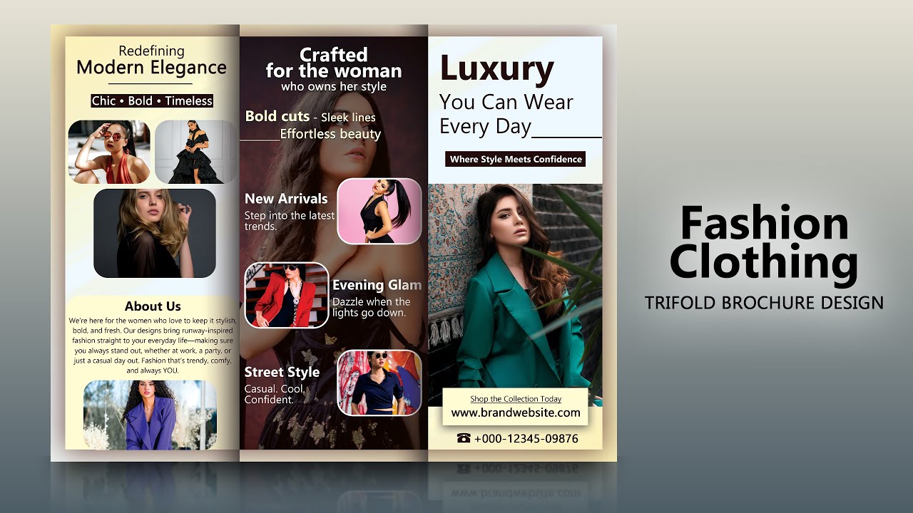 Tri Fold Brochure Design For Fashion Clothing | Trifold Brochure Design ...